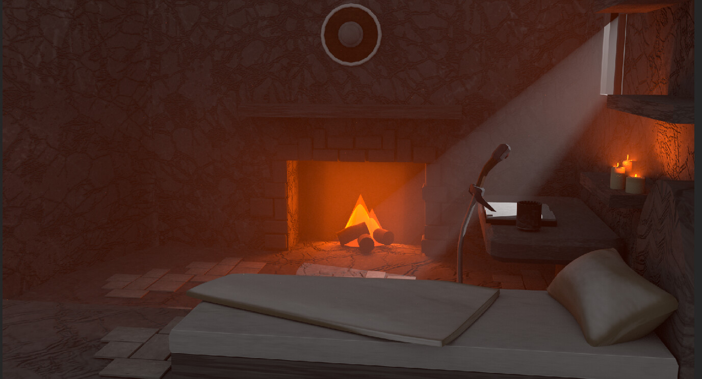 ArtStation - 3D medieval bedroom project