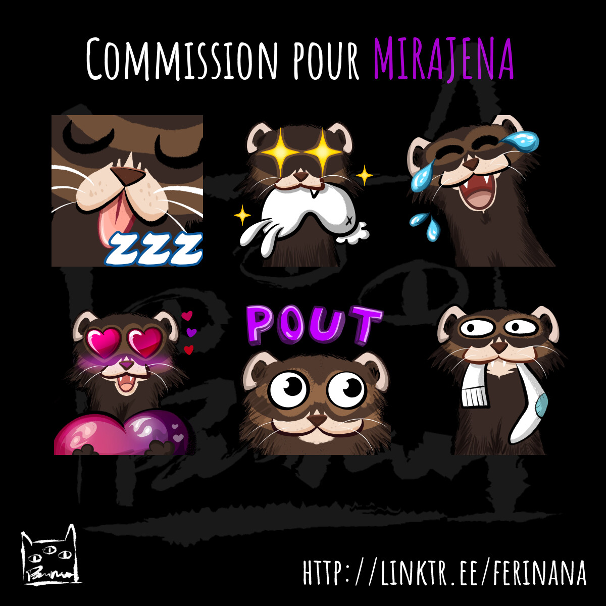 ArtStation - Twitch & Discord ferrets emote