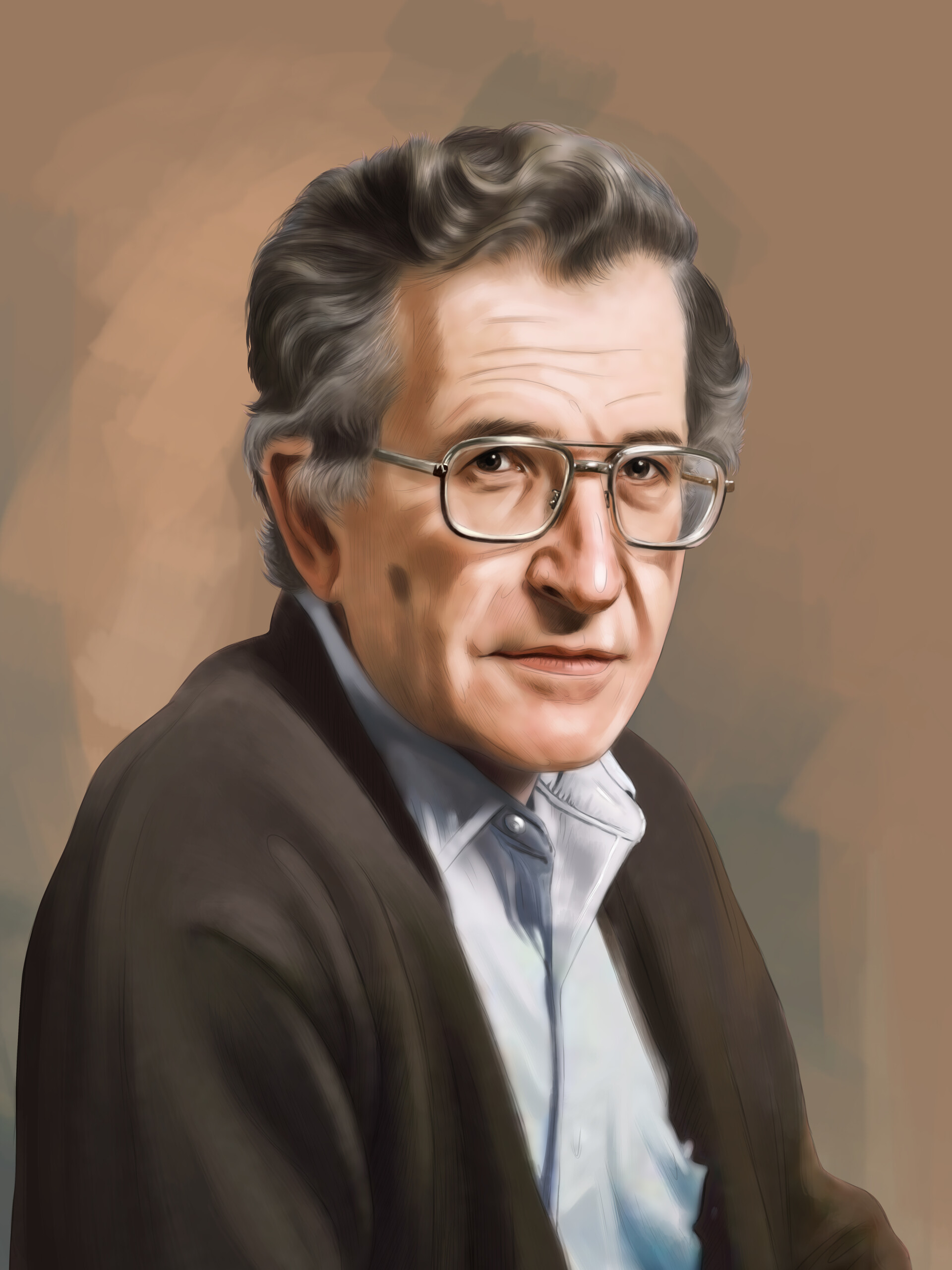 ArtStation - Noam Chomsky Digital Portrait