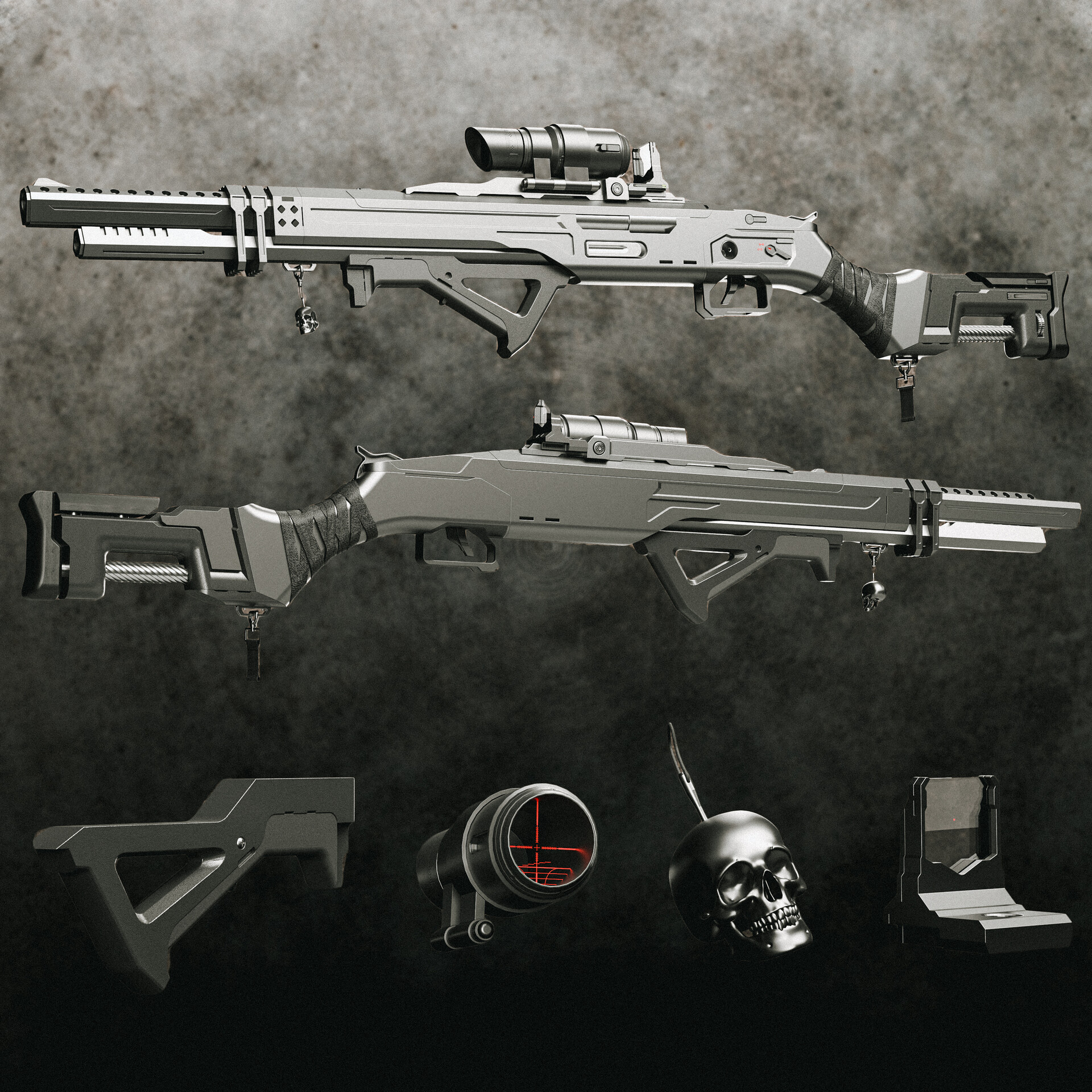 ArtStation - DMR Marksman Rifle Game Asset Concept Art