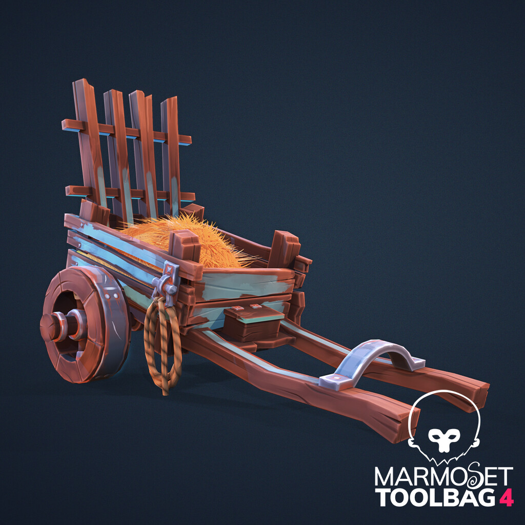 ArtStation - HandPainted Hay Cart