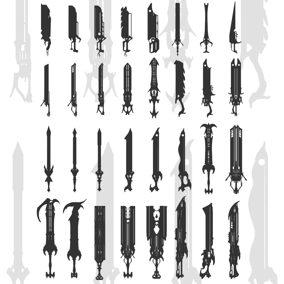 ArtStation - Sword silhouette studies speed paint