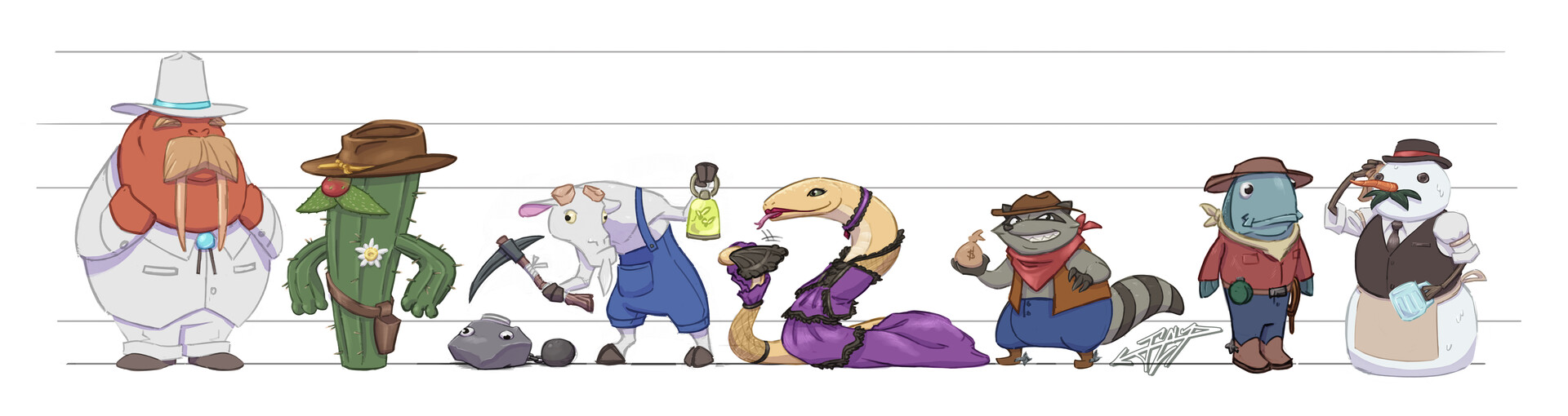 ArtStation - The Weird Weird West - Characters