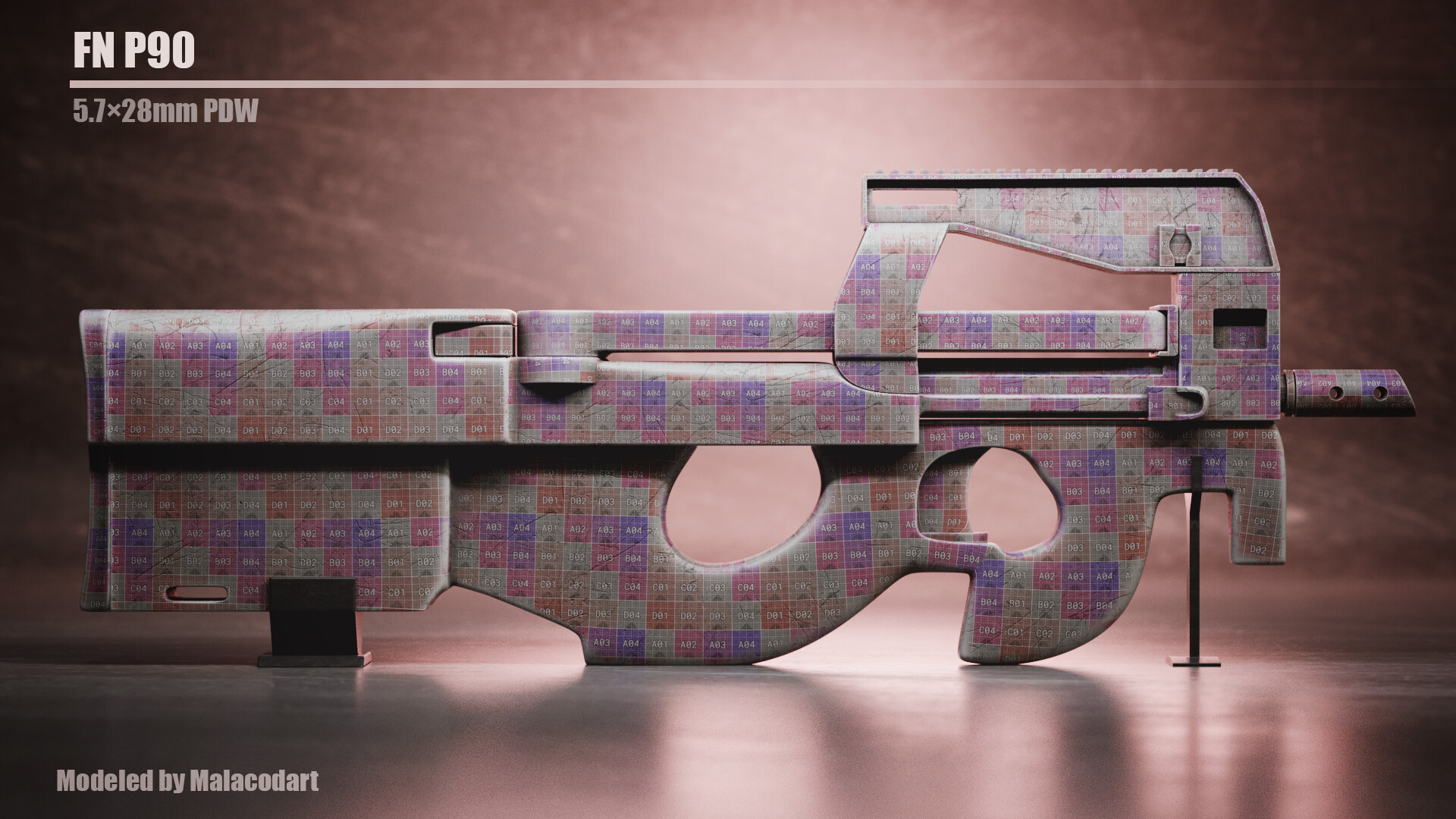 ArtStation - FN P90 Topology Study