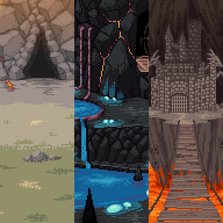 ArtStation - Commission for "Pixel Quest" - Background Arts