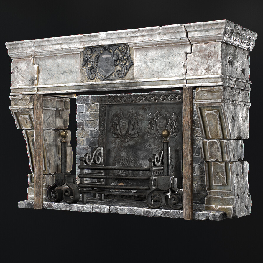 ArtStation - Antique Fireplace