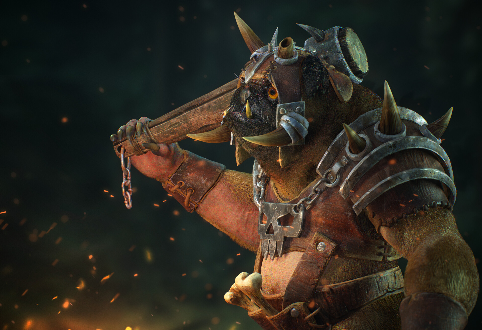 ArtStation - Pug Orc (texturing/posing/final render)