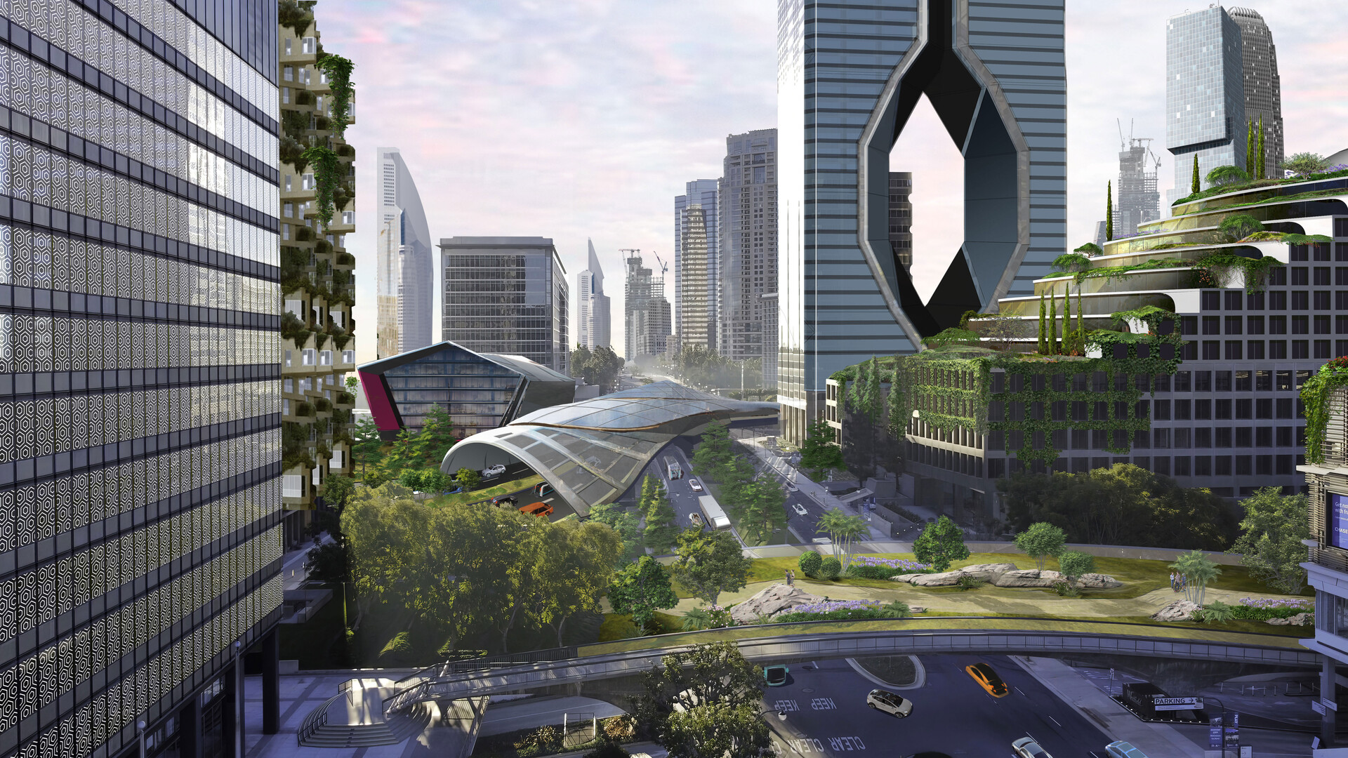 ArtStation - Future City study, commercial project - Buick. Production ...