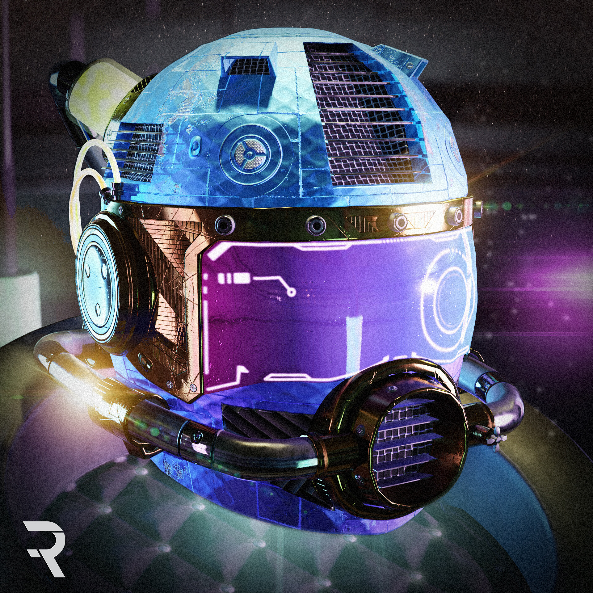 ArtStation - Cyberpunk Helmet 2021