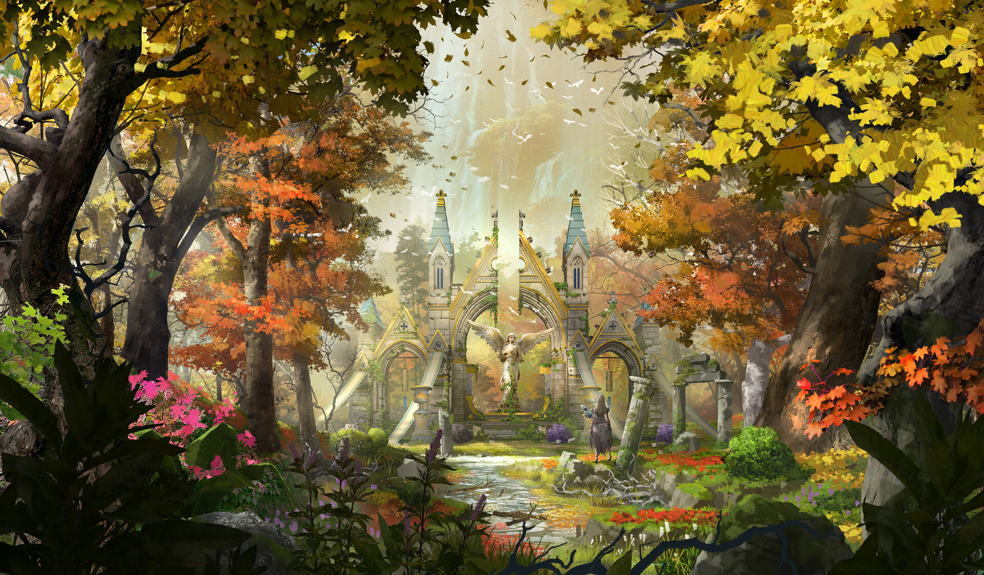 ArtStation - elf Fairy fall Forest Environment Background and Props