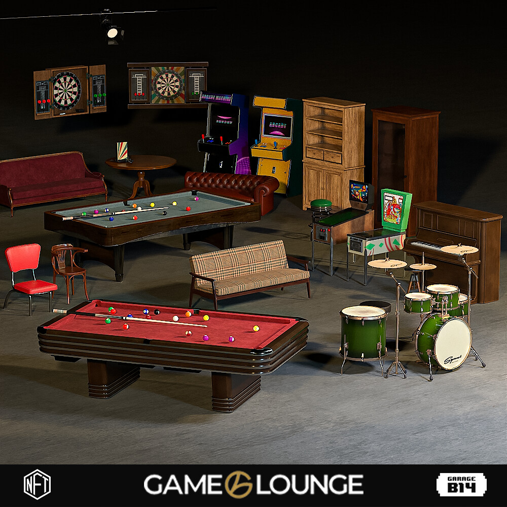 ArtStation - Game Lounge Assets - Retro Set