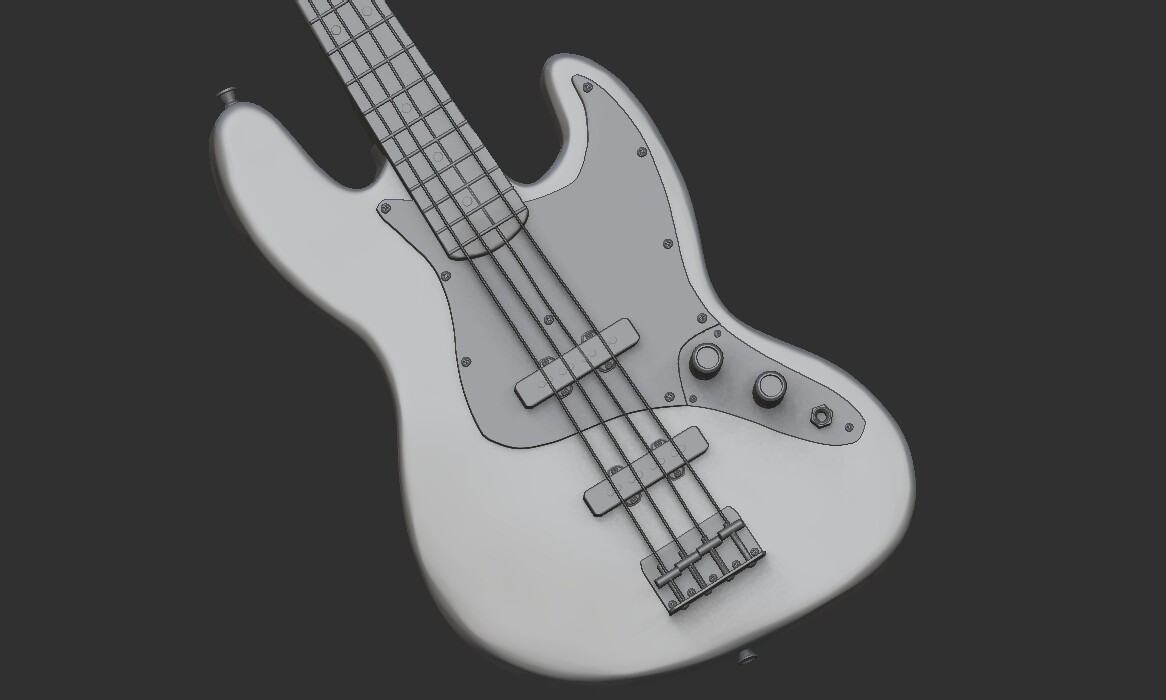 ArtStation - Bass Guitar 3D Model