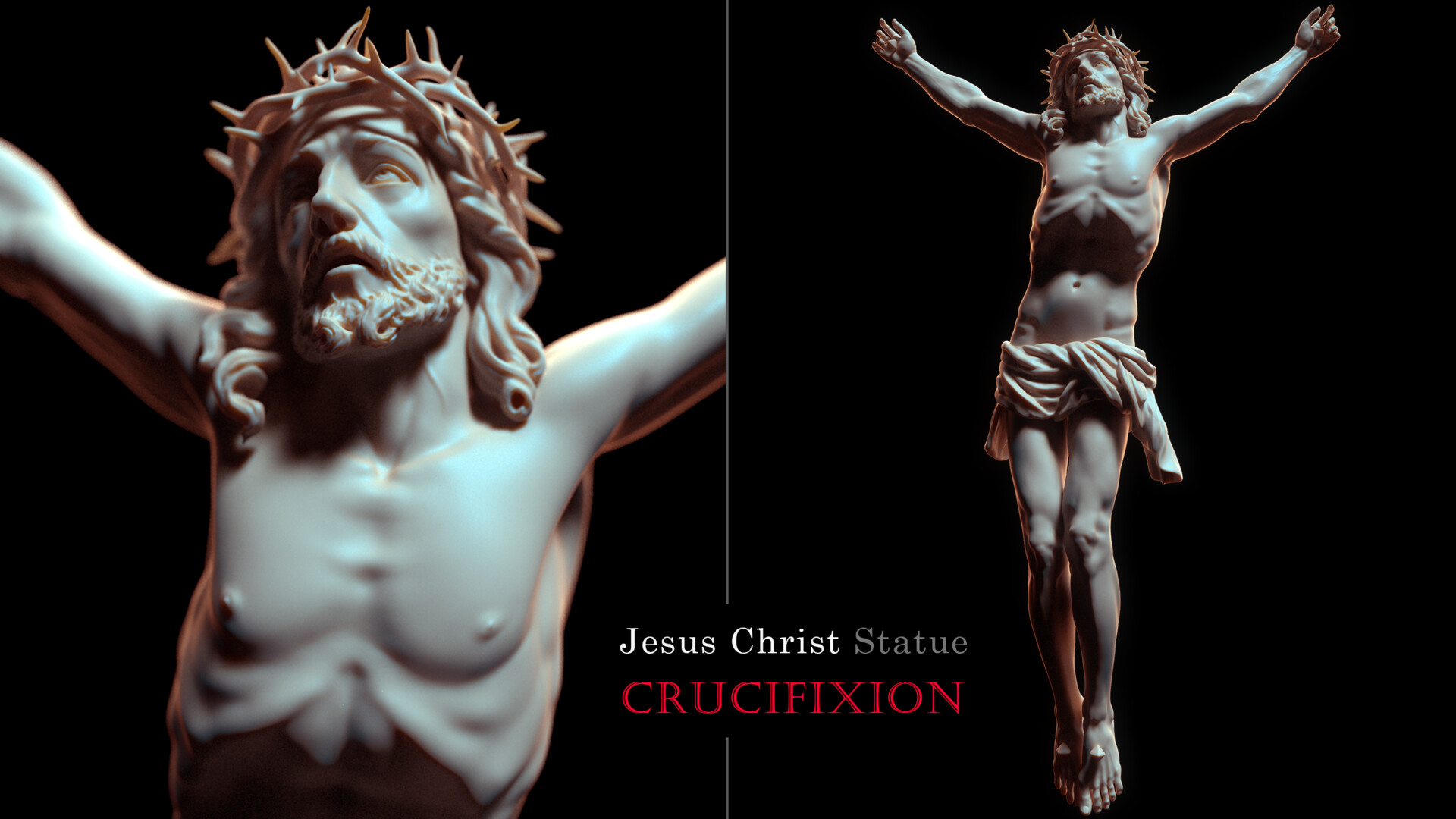 ArtStation - Crucifixion Jesus Christ Digital Statue 3D Model Sculpt ...