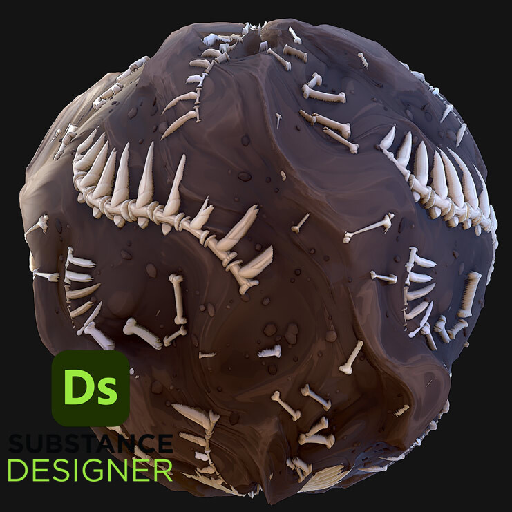 ArtStation - Stylized Ground with Bones - Substance 3D Designer