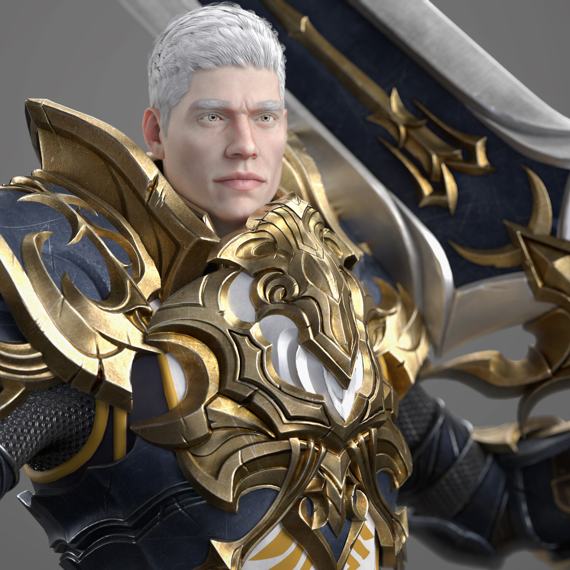 ArtStation - Blue Knight - Real-time Character