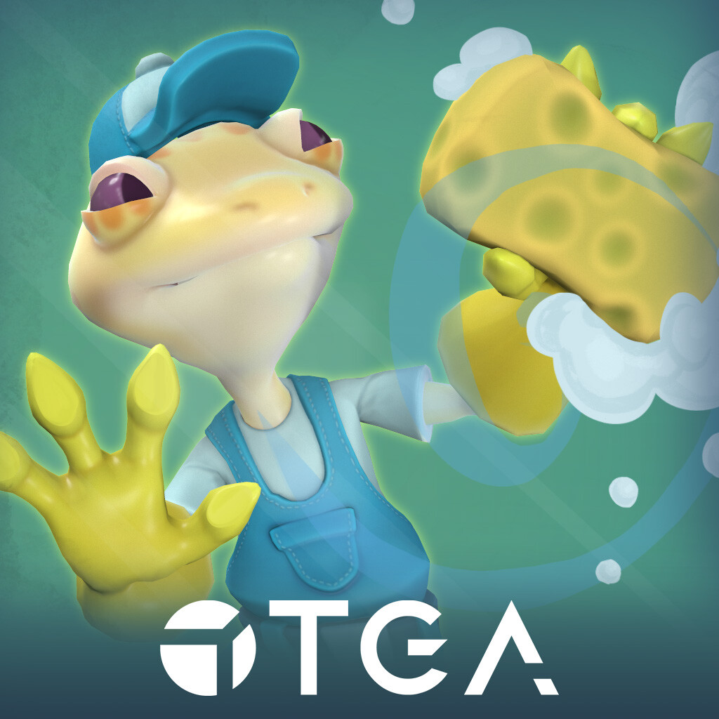 ArtStation - Gino The Gecko - Rigged Game Ready Model
