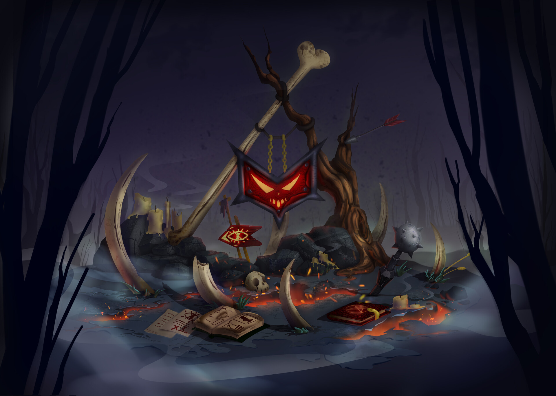 ArtStation - Demonic Road Sign