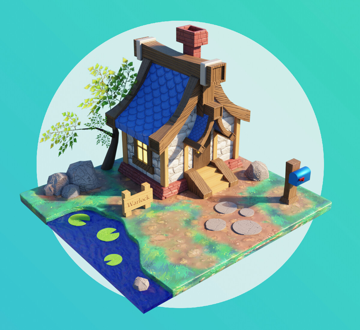 ArtStation - Small House built in Blender