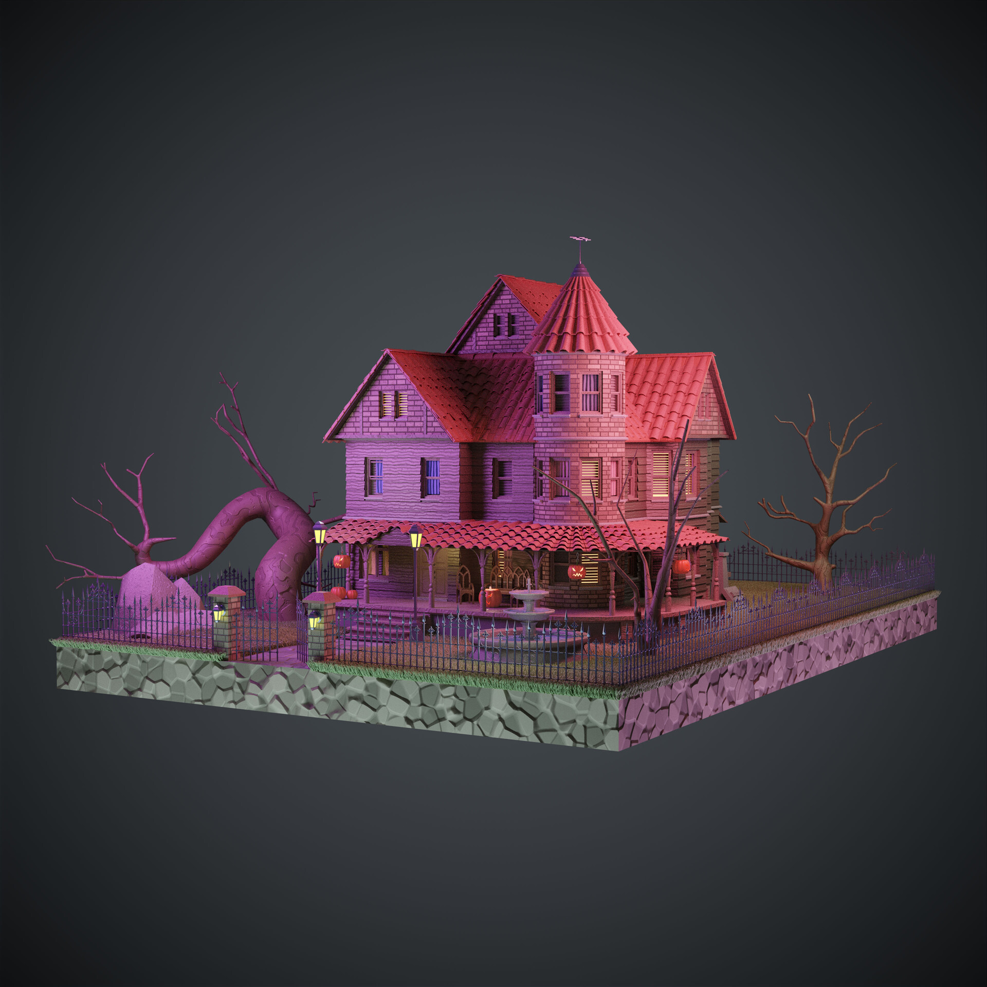 ArtStation - Halloween Themed Mansion