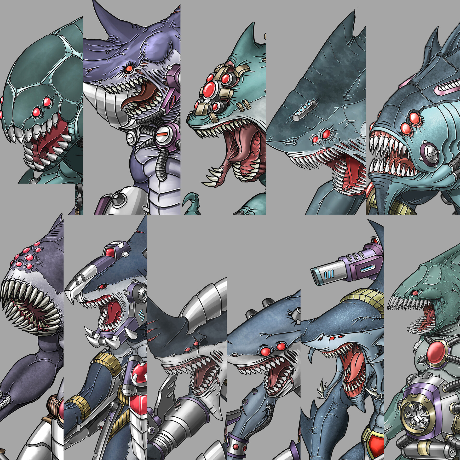 ArtStation - Mutant Shark Warriors