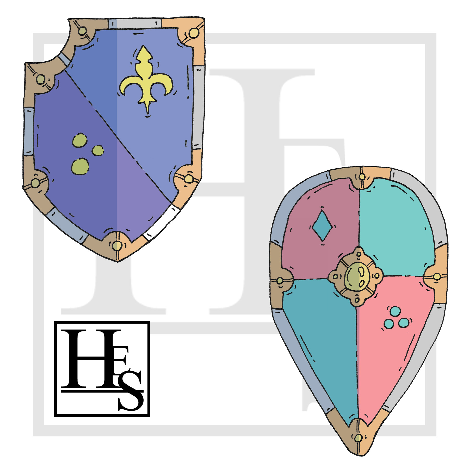 ArtStation - A Handful of Fantasy Shields - An Exploration