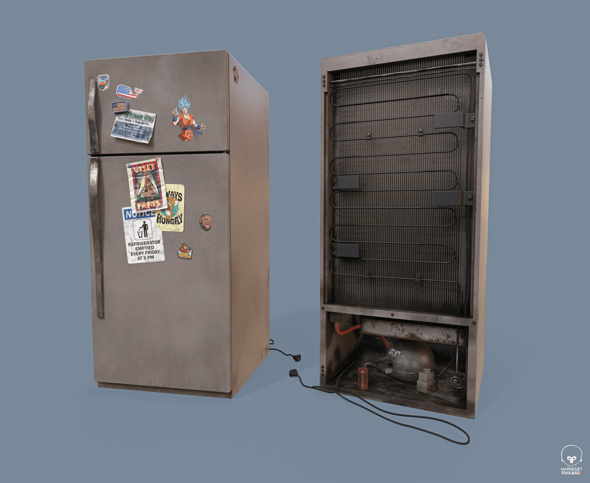 ArtStation - Very Old & Dirty Refrigerator (Game Prop)