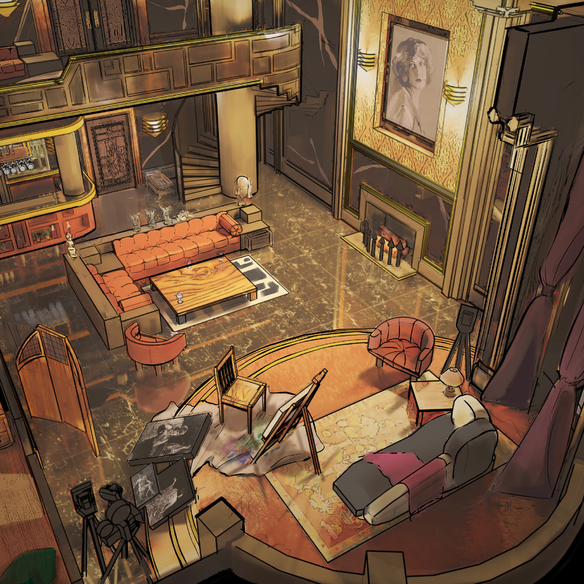 ArtStation - 1920 Interior Set Designs