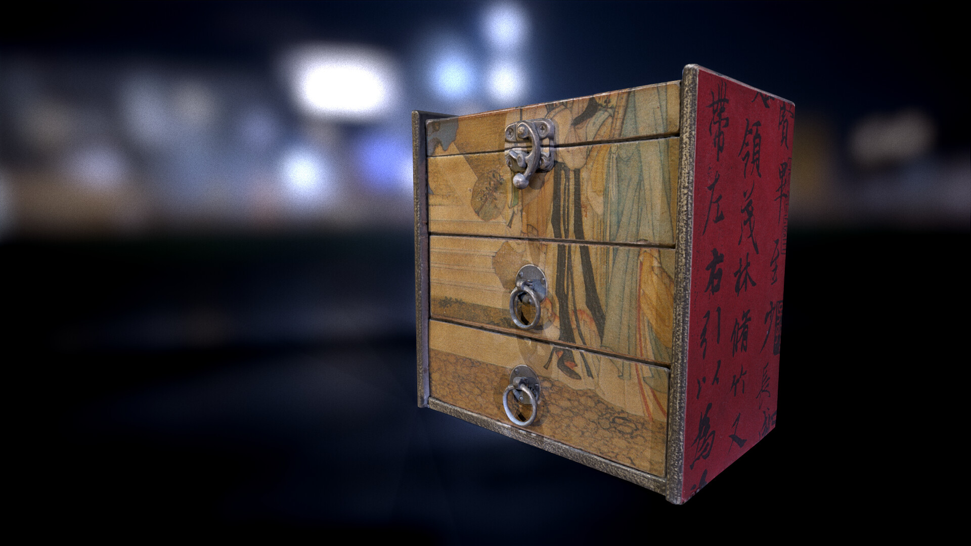 ArtStation - Asian Painted Box - Photogrammetry Scan