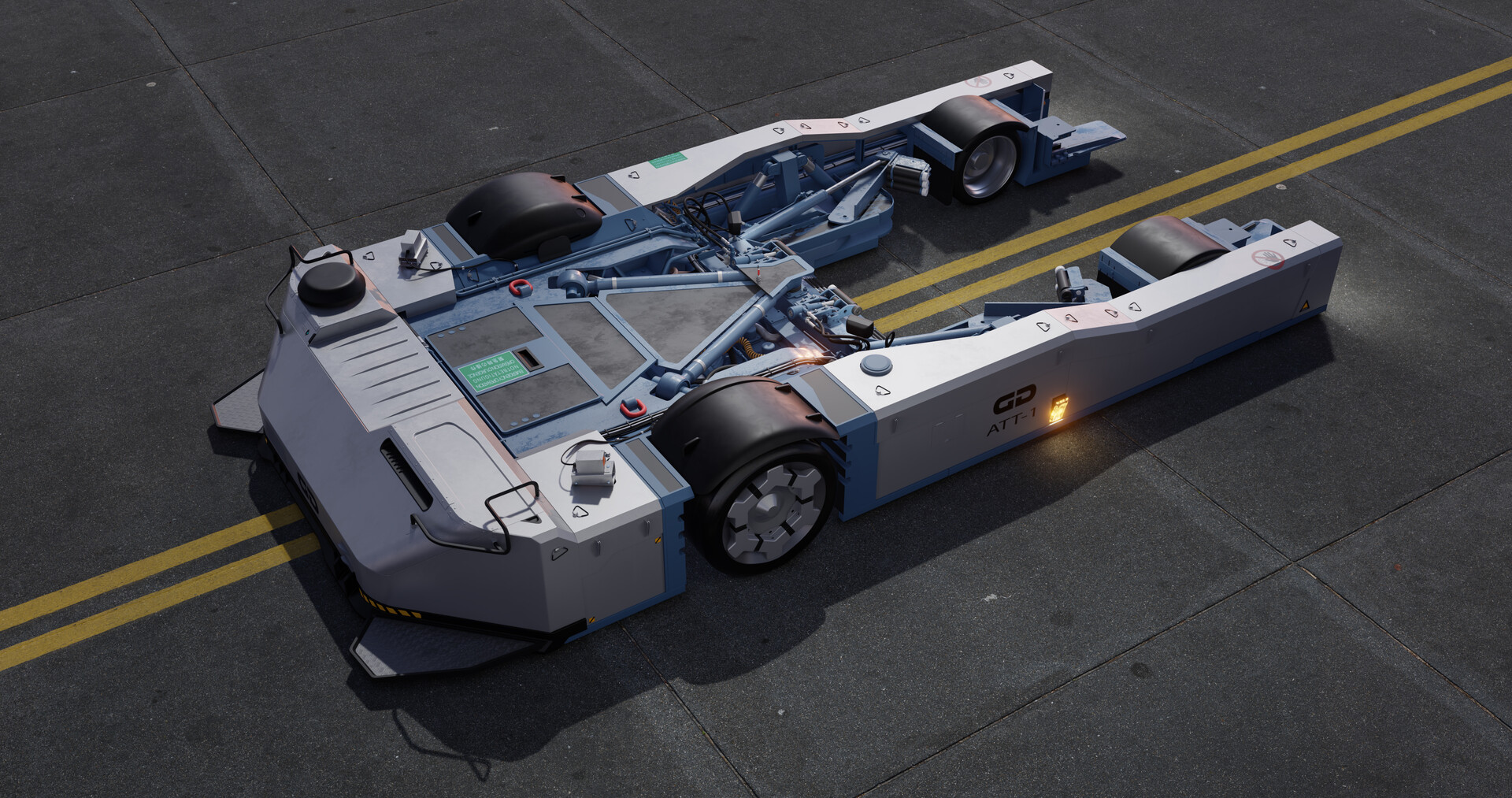 ArtStation - Autonomous Towbarless Aircraft Tractor