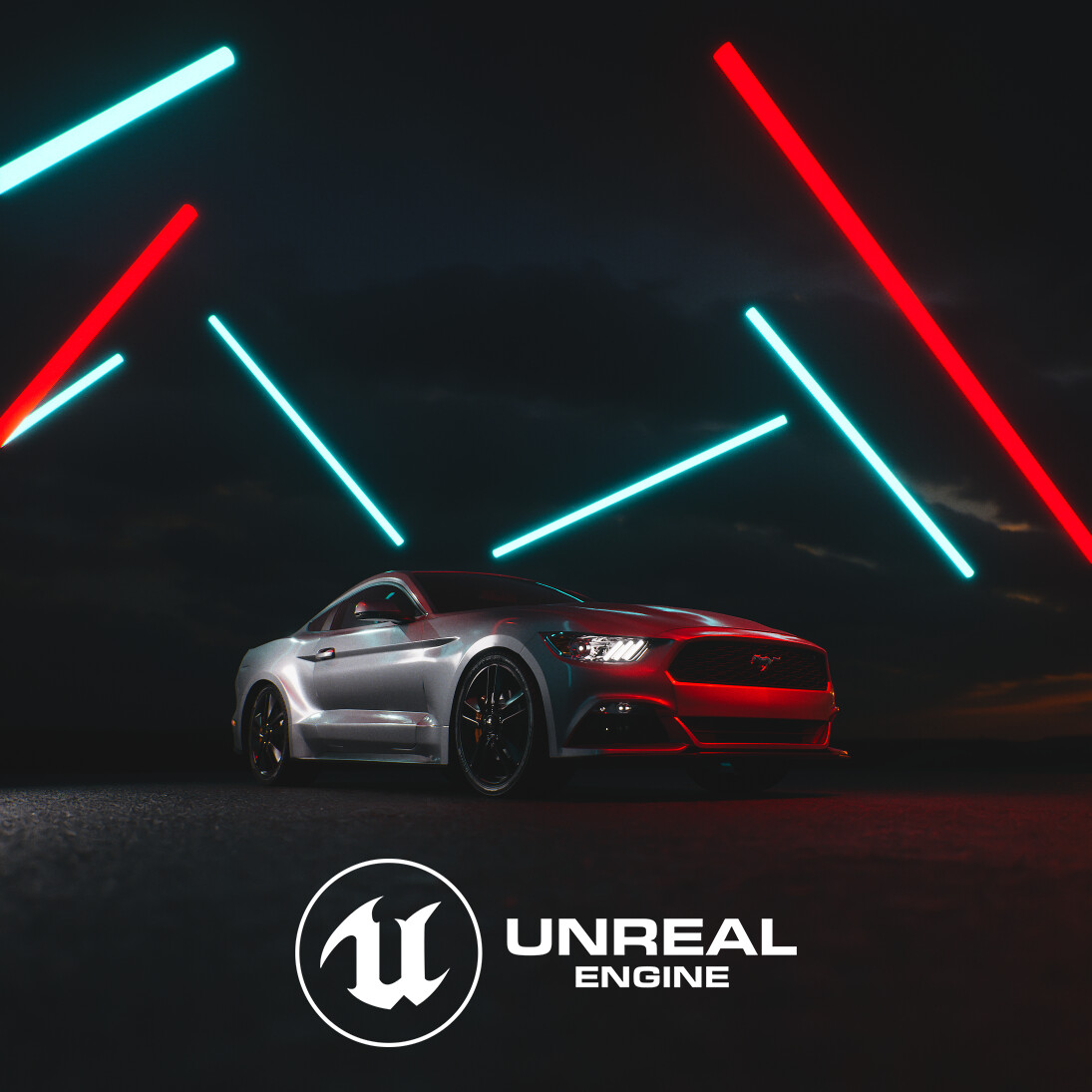 ArtStation - Ford mustang Neon lights