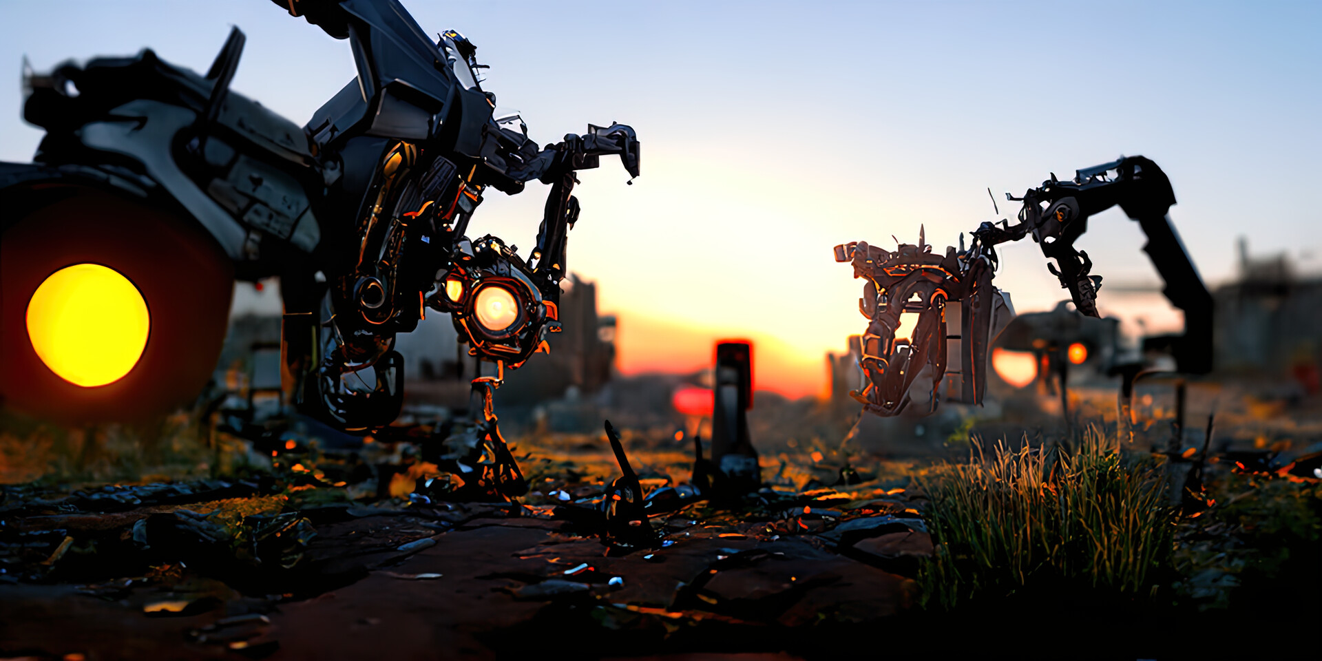 ArtStation - Broken Life Protection Robots At Sunrise (Collection 2)