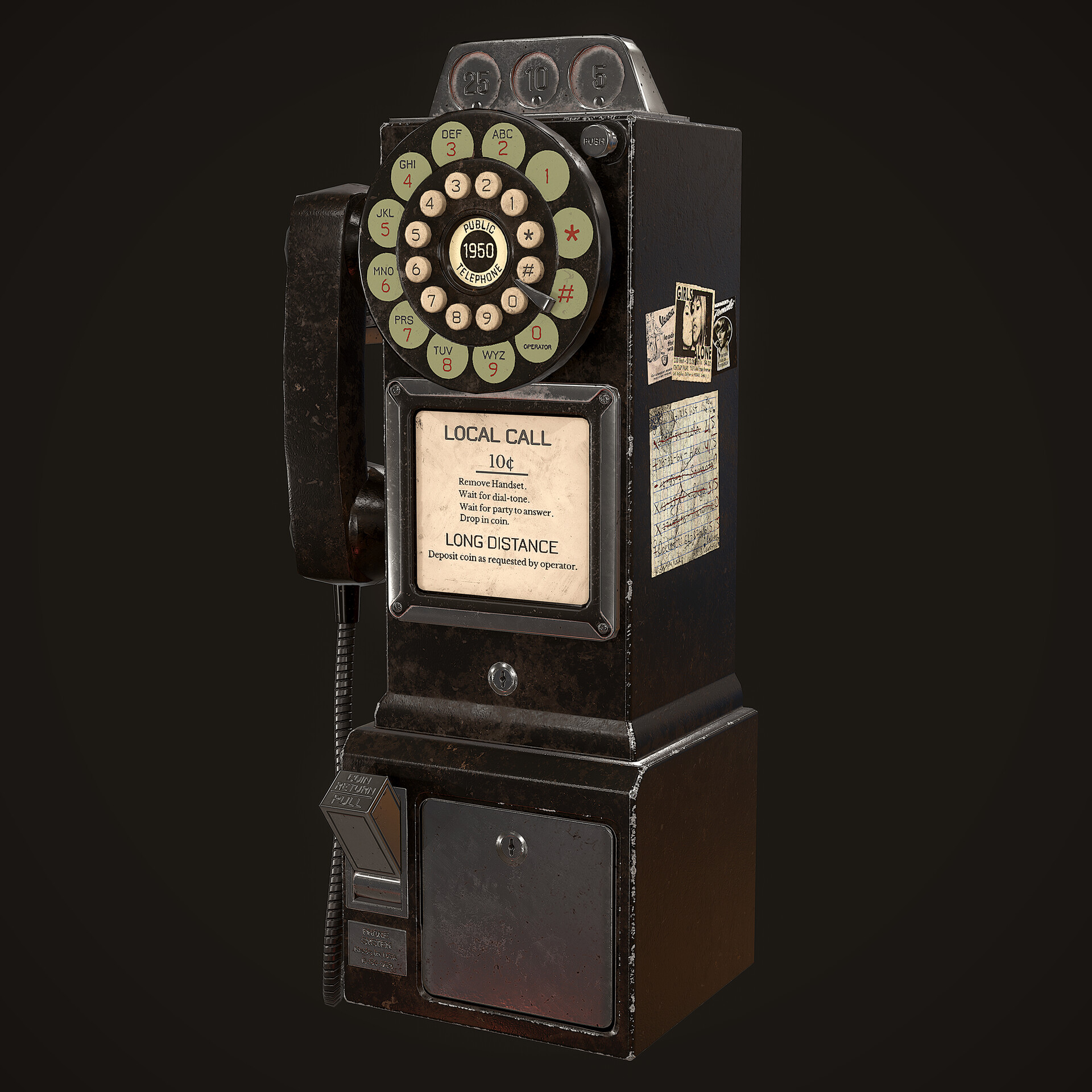 ArtStation - Pay Phone | 1950