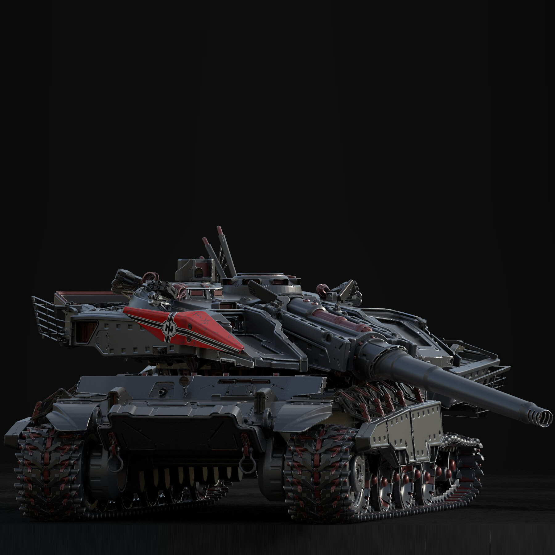 ArtStation - Red Sunset: German tank "Konigstiger" "Solo"