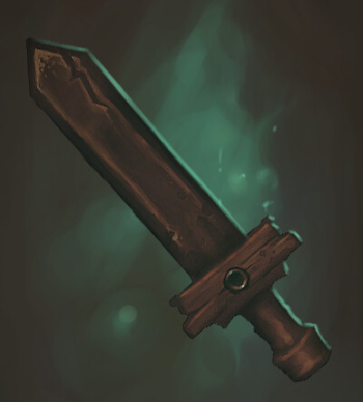 ArtStation - Wood sword Hand painted