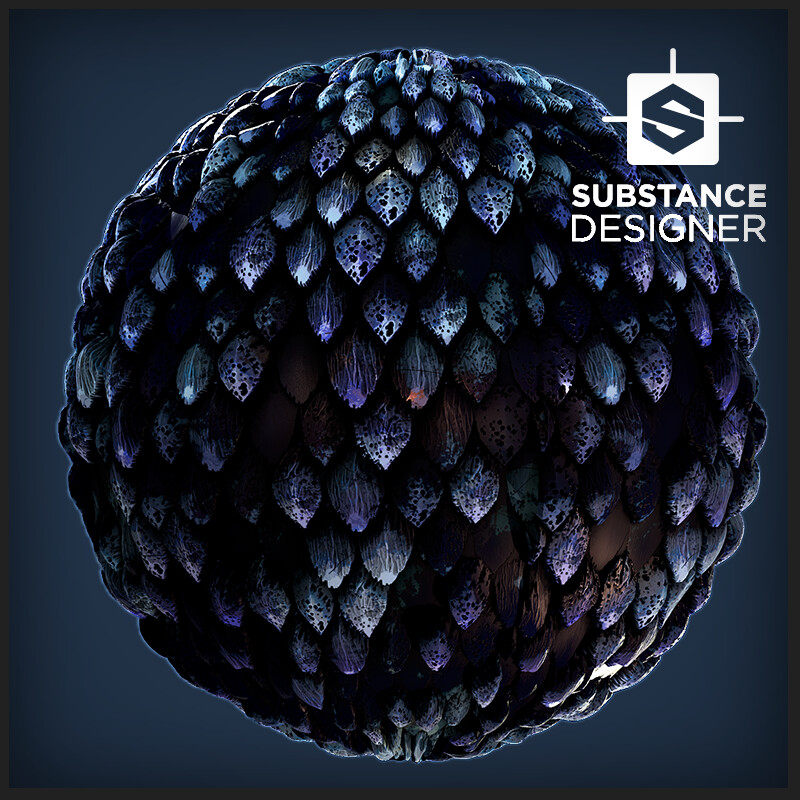 ArtStation - PBR Dragon Scales Material - Substance Designer