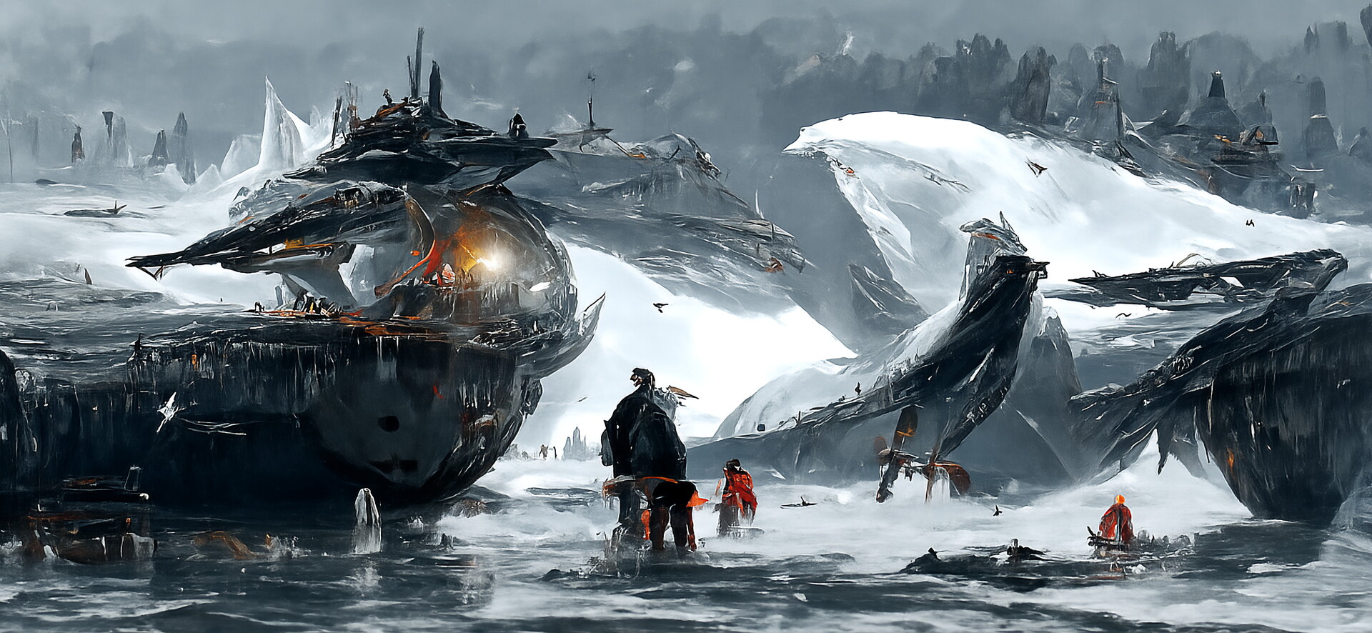ArtStation - Sketching a Hidden Base in Antarctica, a failure.