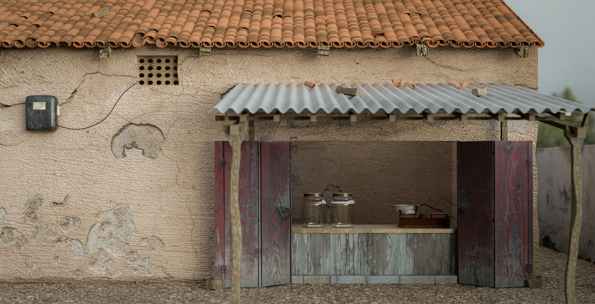 ArtStation - Olden House/Shop Indian style - 3D realistic