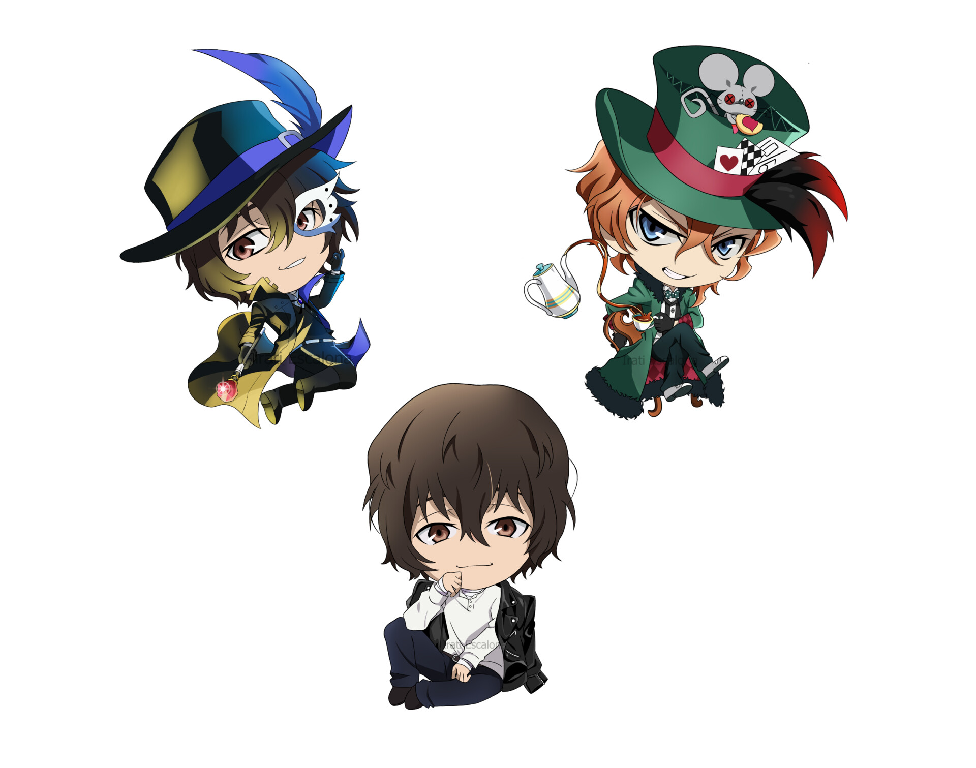 ArtStation - Bungo Stray Dogs Chibi Fan Art from oficial and mayoi game art