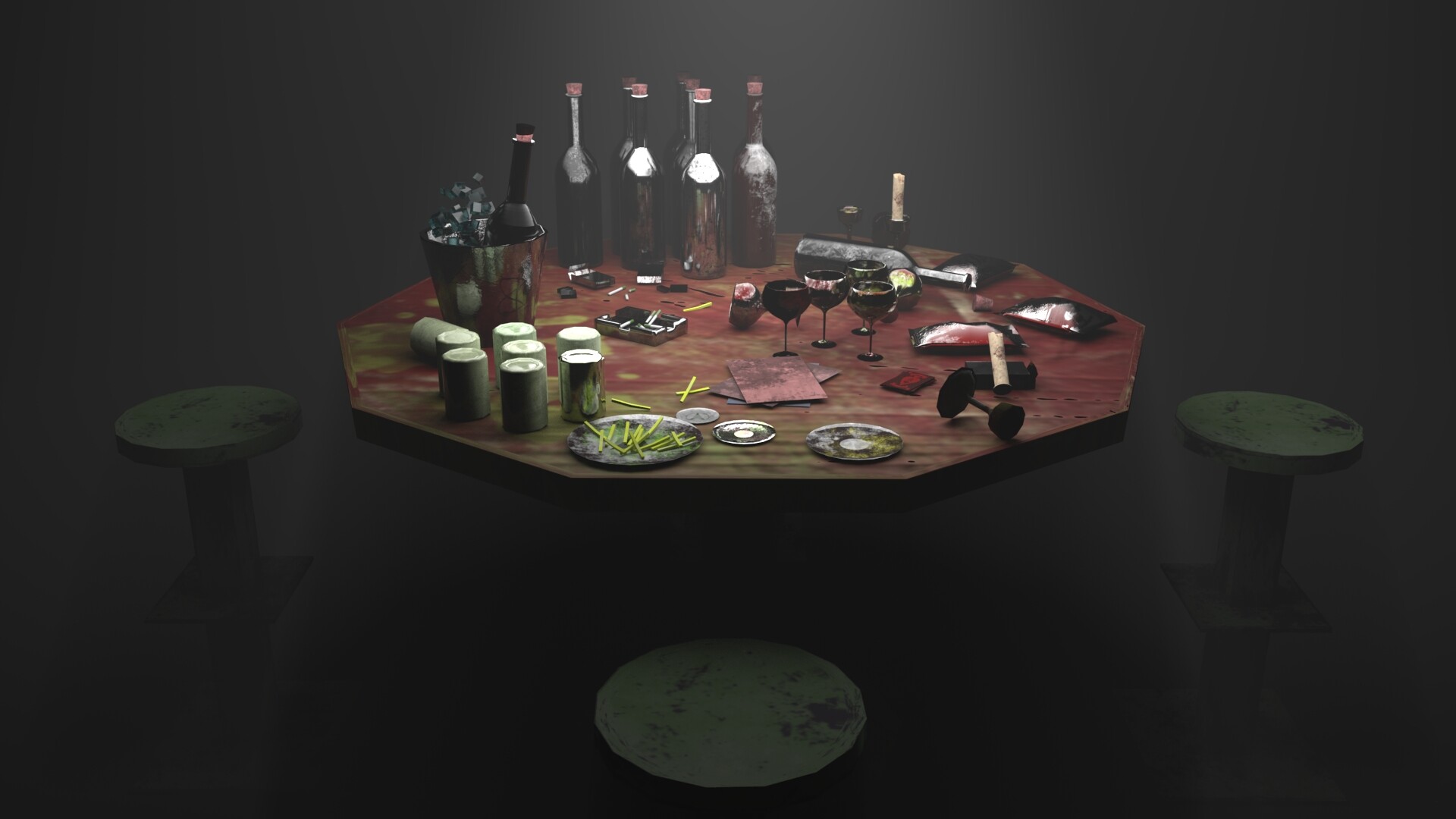 ArtStation - Crime Scene Bar Setup