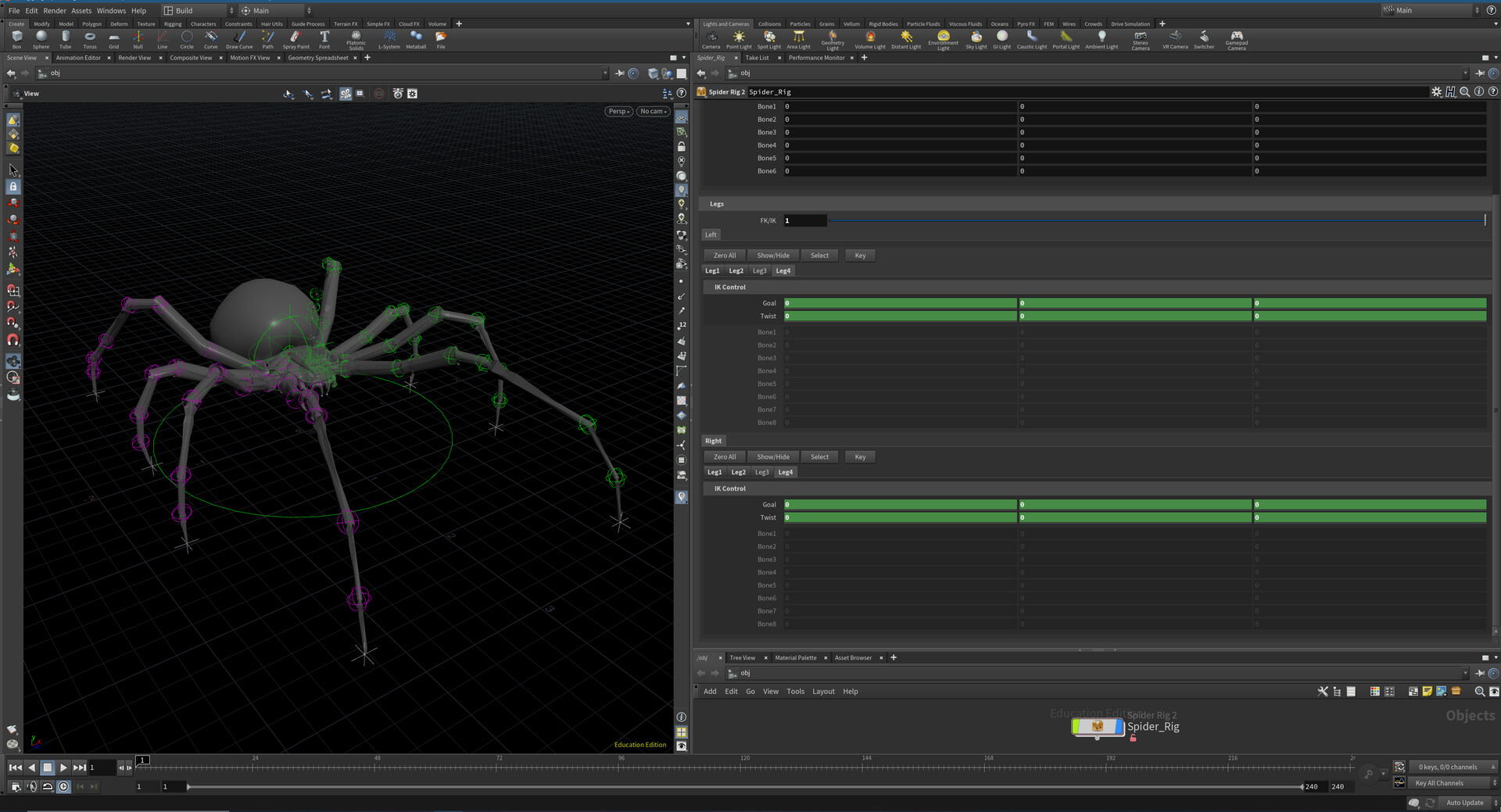 ArtStation - FK/IK Spider Rig and Animation test in Houdini
