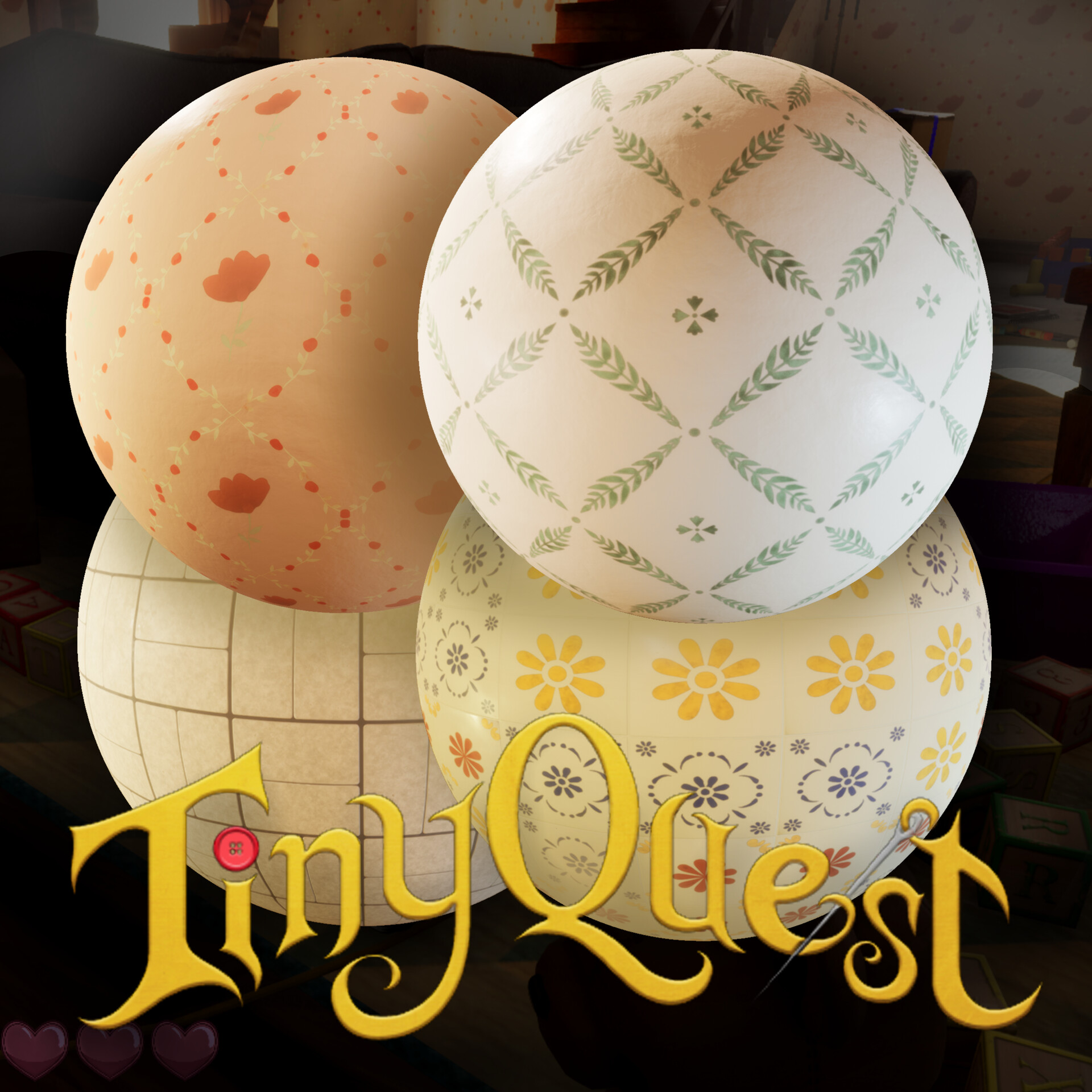 ArtStation - Tiny Quest - House Level: Materials (Wallpapers and Tiles)