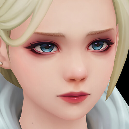 ArtStation - 3D_Girl face_handpainted