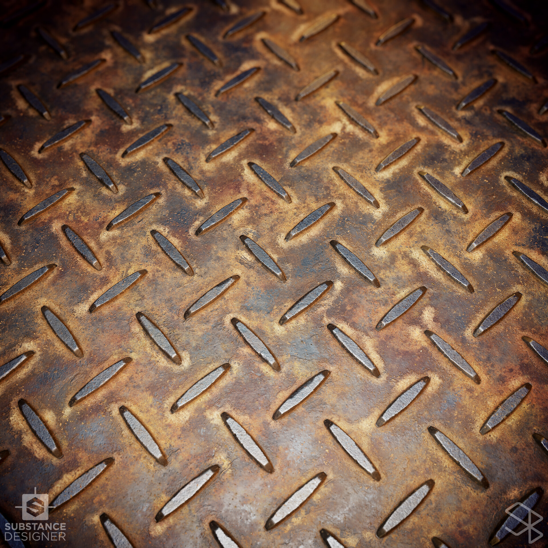 ArtStation - Rusty Tread Plate - Substance Designer (Free .SBS)