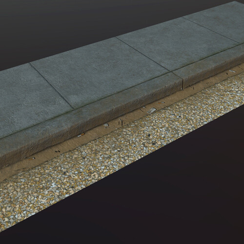 ArtStation - Road side Curb