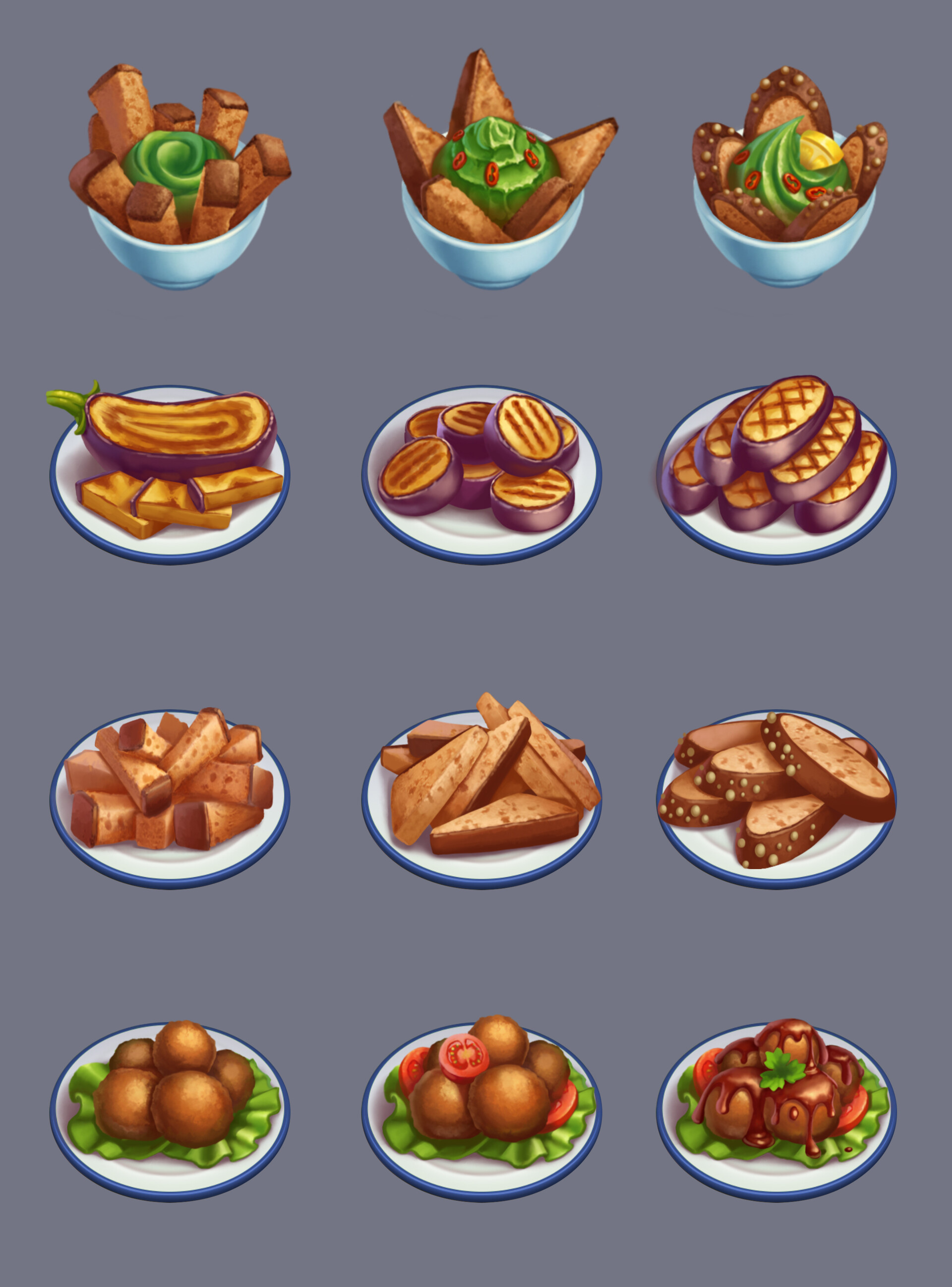 ArtStation - Foodtracker game Icons