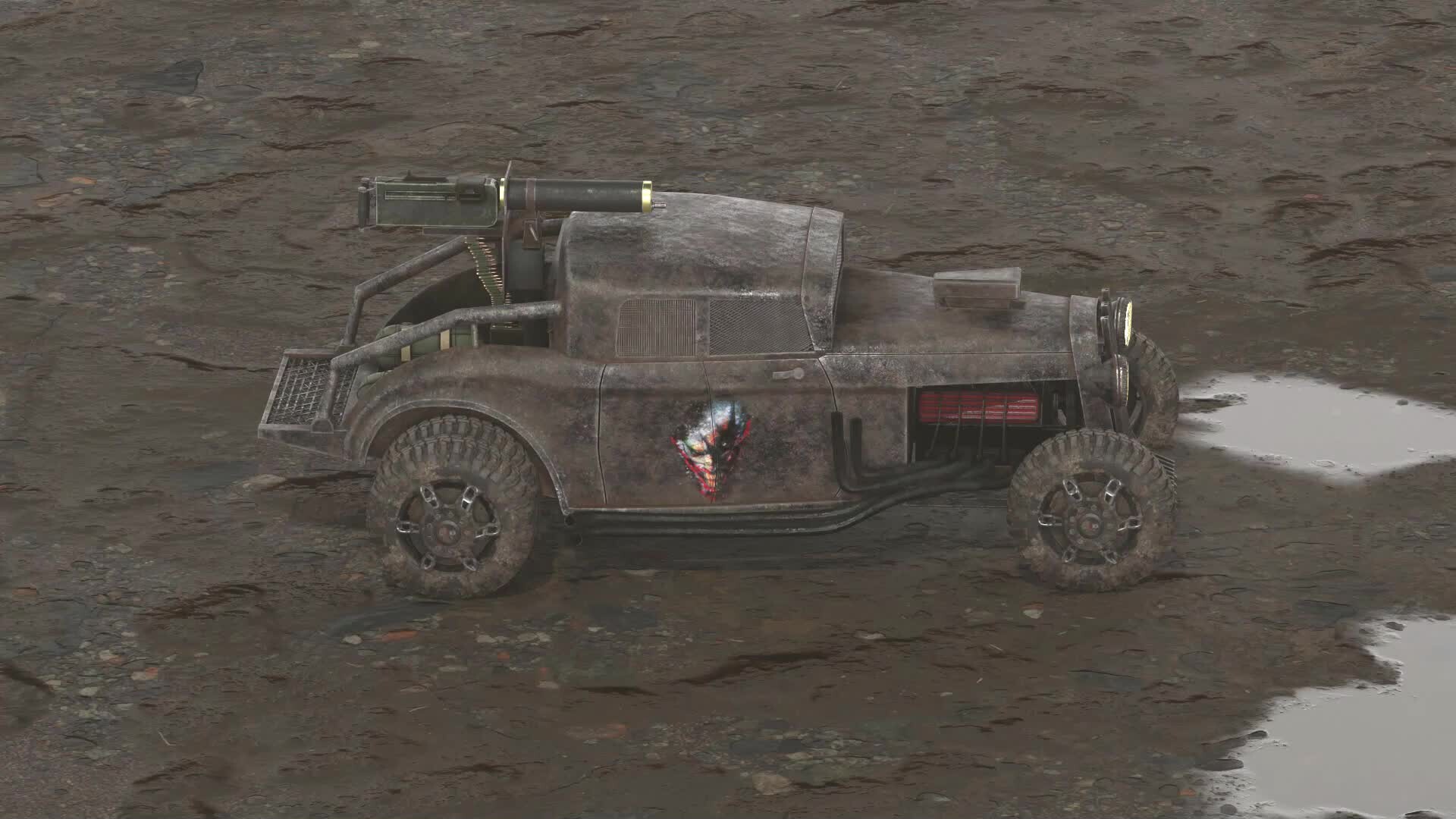 ArtStation - Rust Rage Apocalypse with Machinegun car