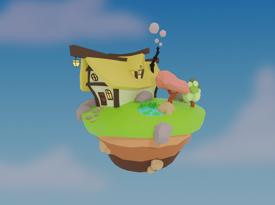 ArtStation - Low Poly House - Blender -First try