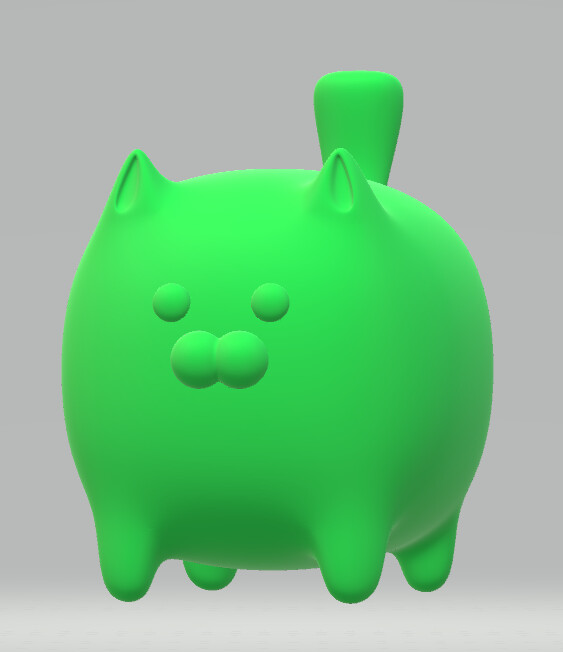 ArtStation - 3d Printable happy cat charm