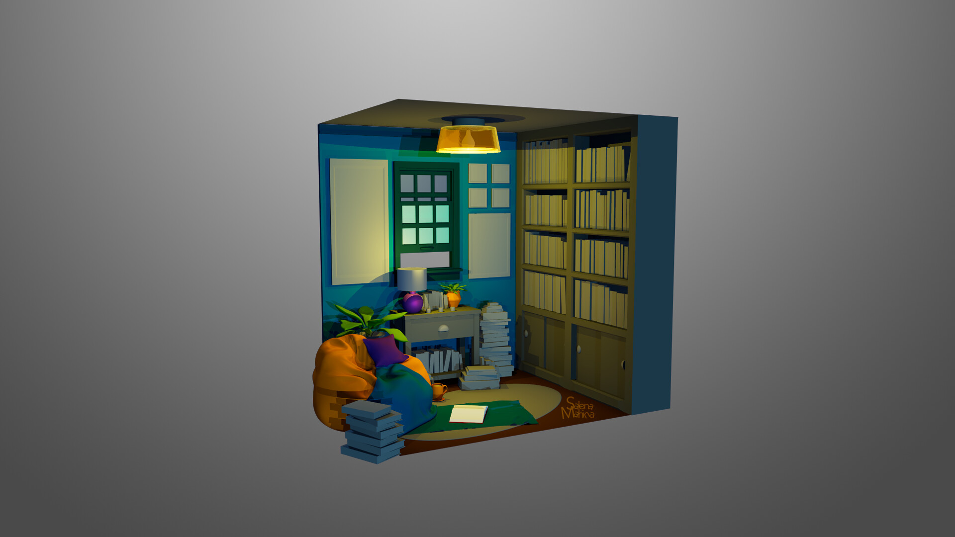 ArtStation - Cozy Book Nook