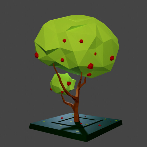 ArtStation - Tree Apple Low poly nature